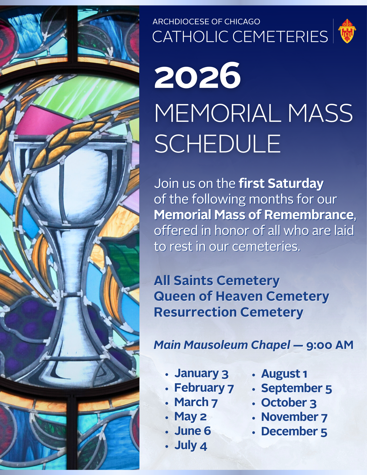 2026 Memorial Mass Schedule | Catholic Cemeteries of Chicago